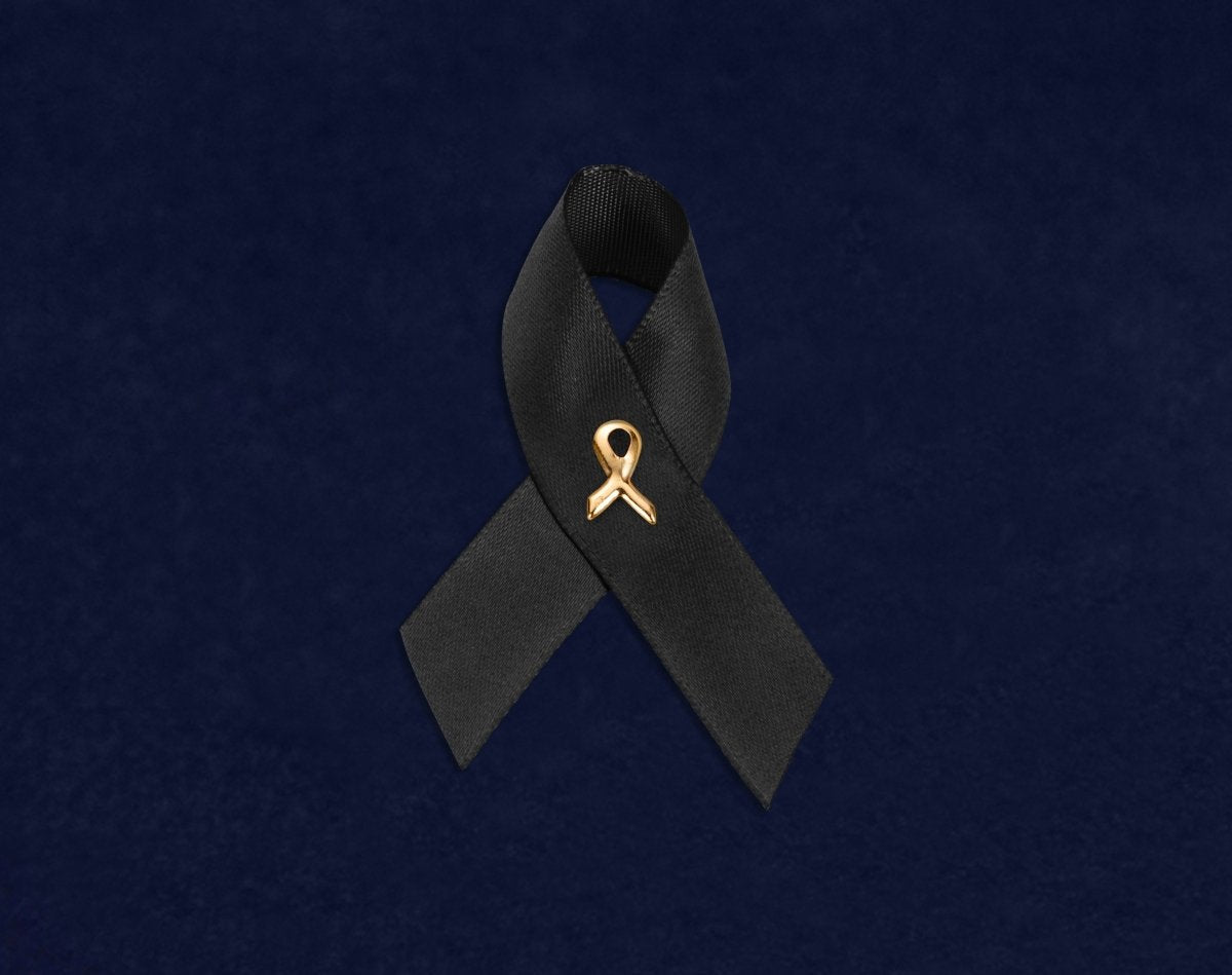 Black Ribbon Awareness Pins for Melanoma Awareness, Bulk Black Ribbon ...