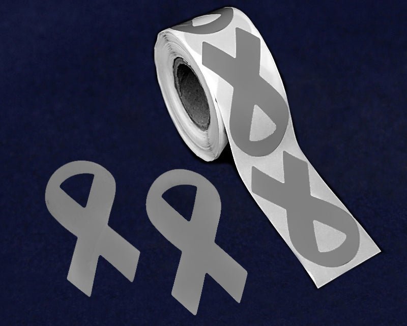 Gray Ribbon Awareness Stickers, Brain Cancer – Fundraising For A Cause