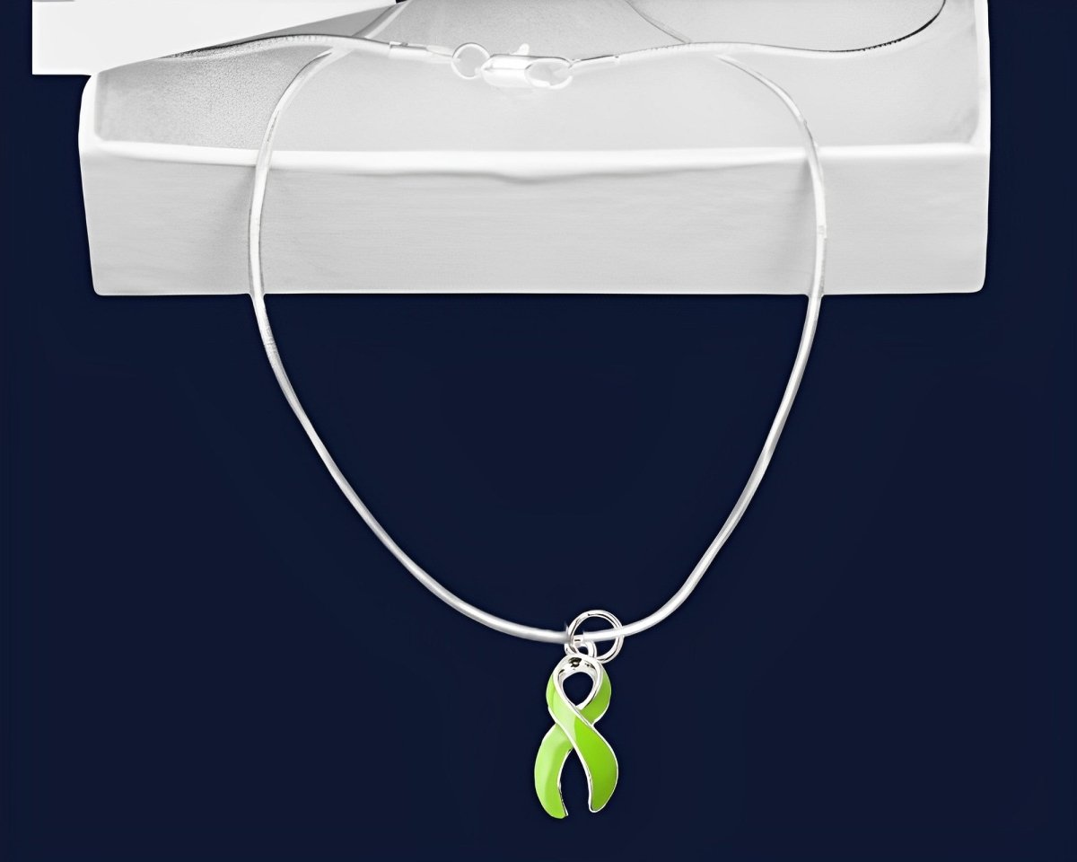 Lime Green Ribbon Necklaces | Lymphoma Awareness Necklaces ...