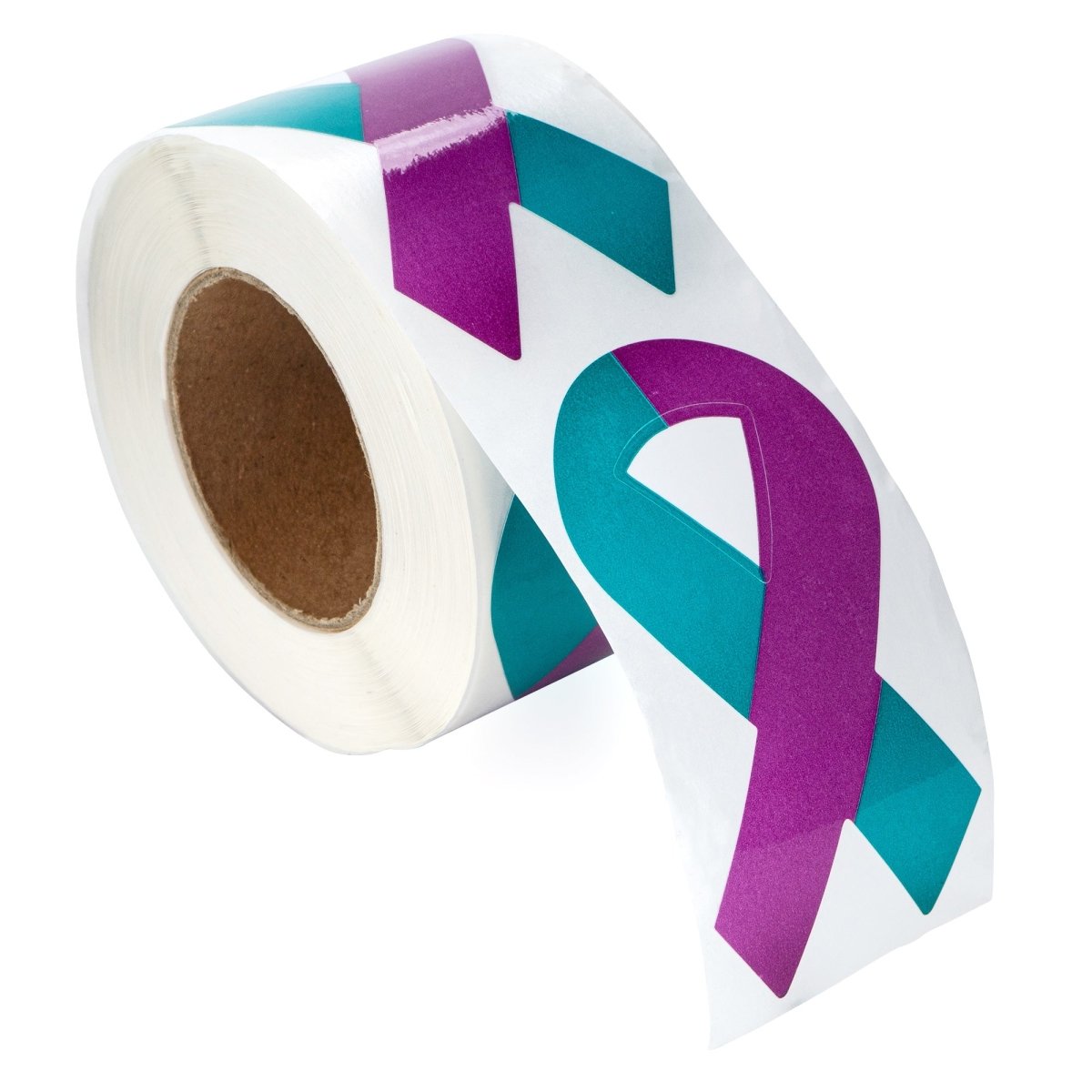 Teal and Purple Ribbon Awareness Stickers and Decals – Fundraising For ...