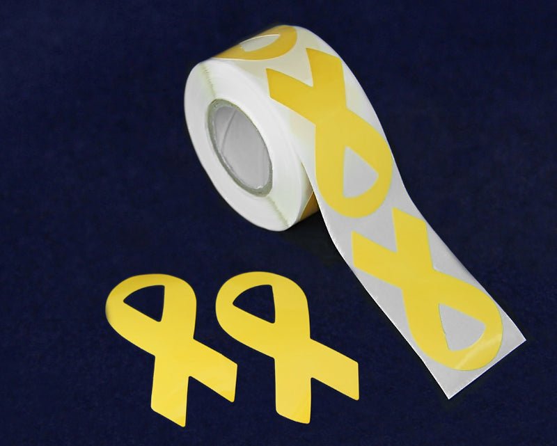 Yellow Ribbon Awareness Stickers | Bladder Cancer Stickers | Spina ...