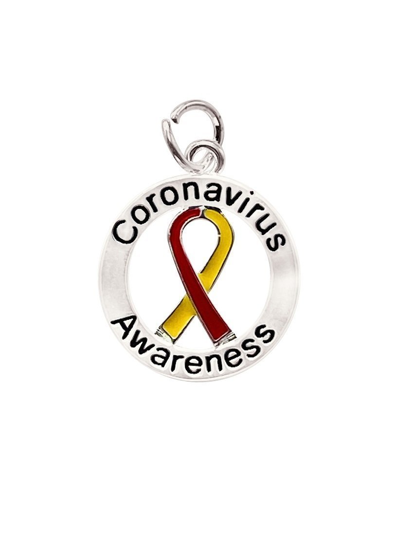 Round Coronavirus Disease COVID-19 Awareness Ribbon Charms ...
