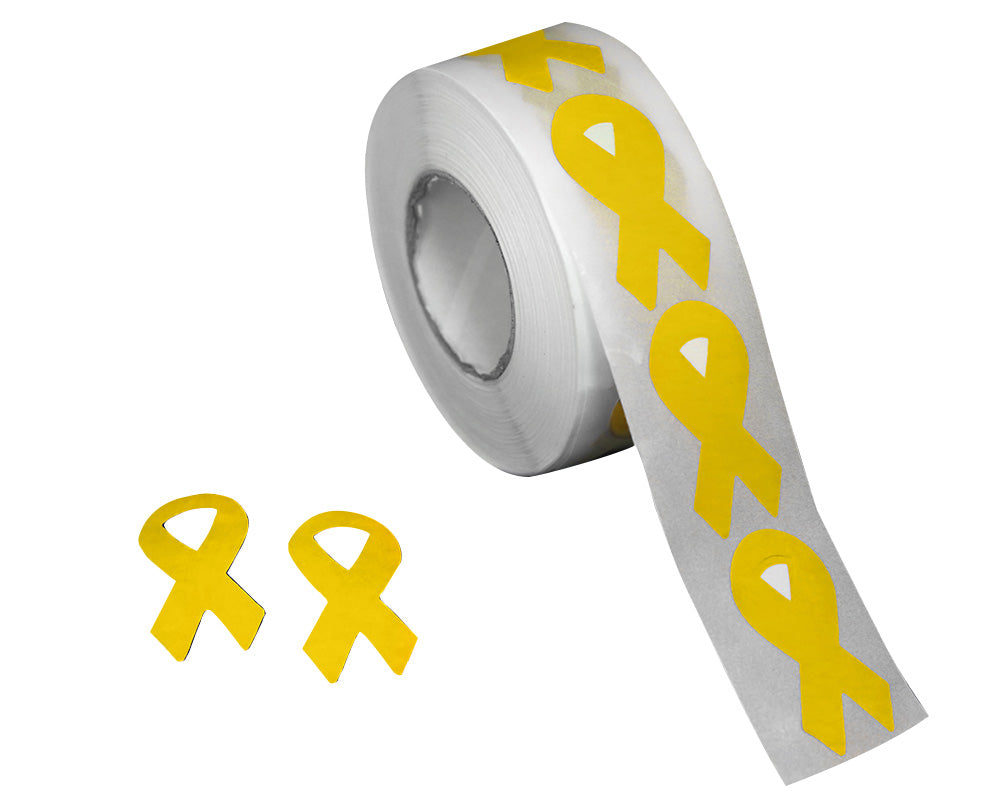 250 Small Yellow Ribbon Stickers, Military Troop Support Awareness ...