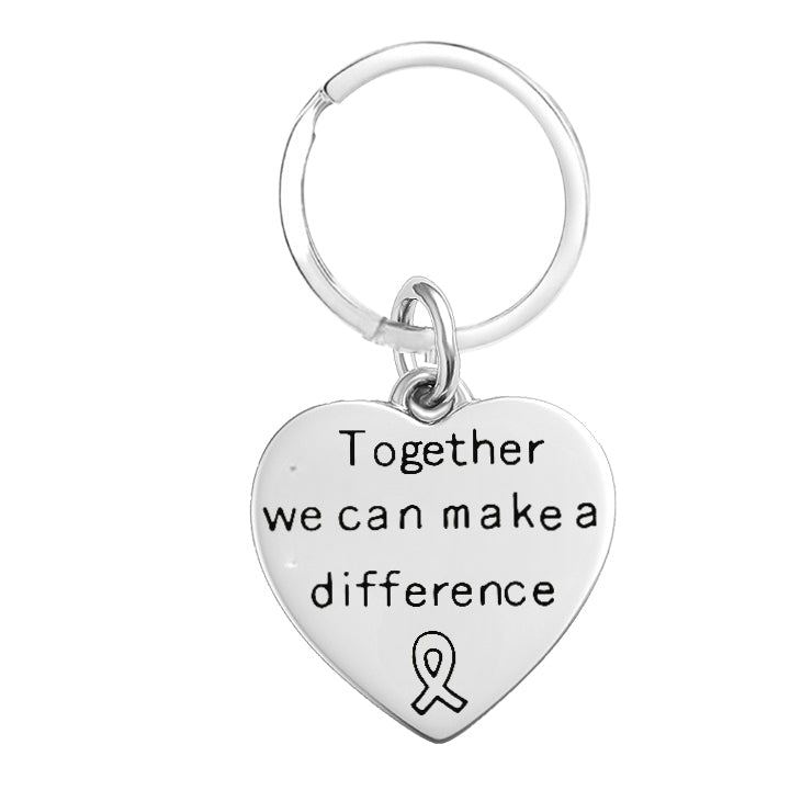 Silver Cancer Awareness Keychains in Bulk Packs, Inexpensive ...