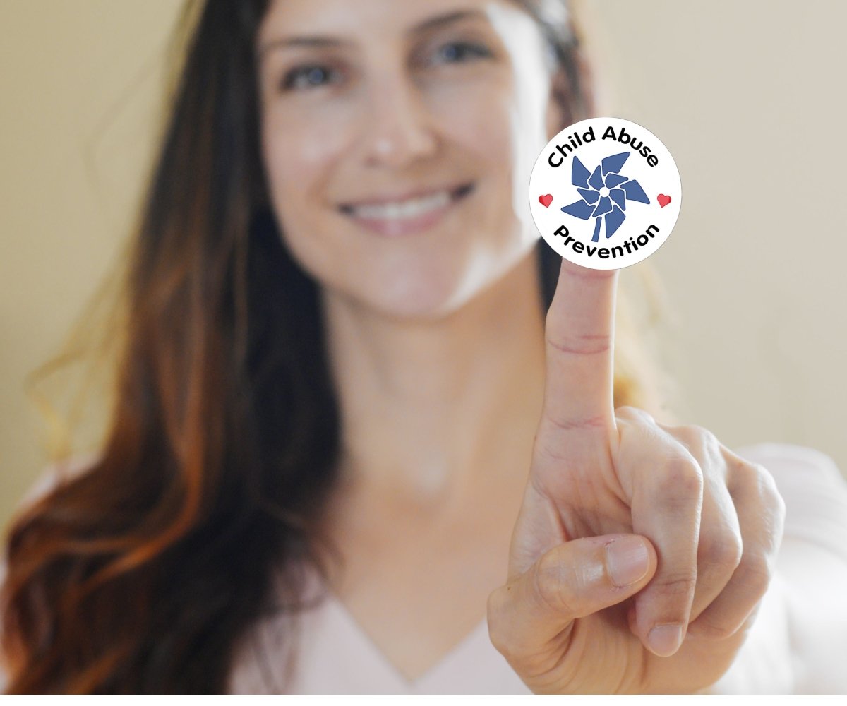 Child Abuse Prevention Blue Pinwheel Stickers - Fundraising For A Cause
