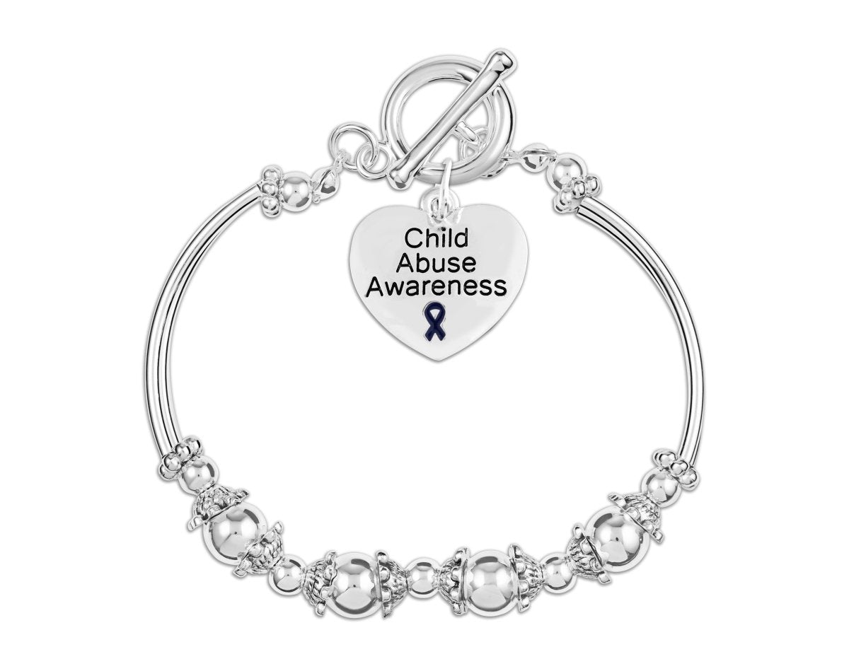 Child Abuse Awareness Heart Partial Beaded Bracelets, Fundraising ...