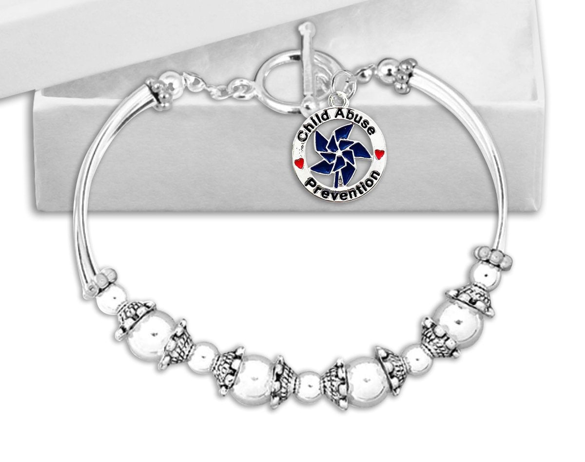 Child Abuse Prevention Pinwheel Charm Partial Beaded Bracelets ...