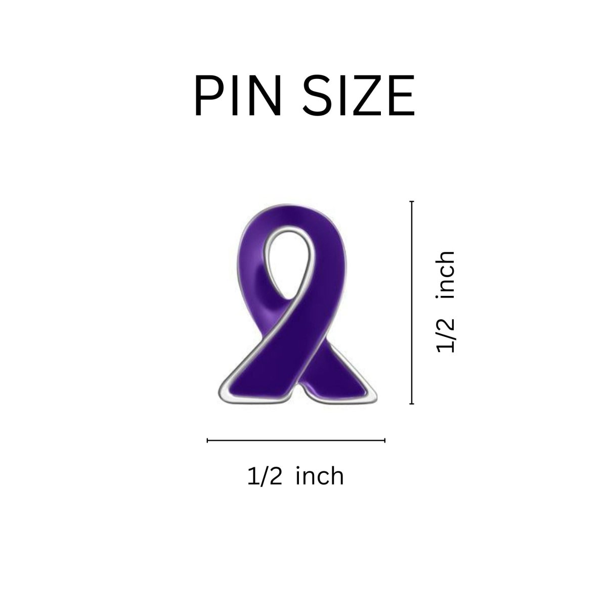 Bulk Cystic Fibrosis Awareness Ribbon Pins, Purple Ribbon Pins in ...