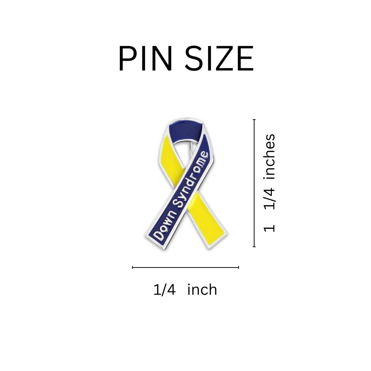 Down Syndrome Ribbon Pins, Blue & Yellow Ribbon Awareness Pins in Bulk ...