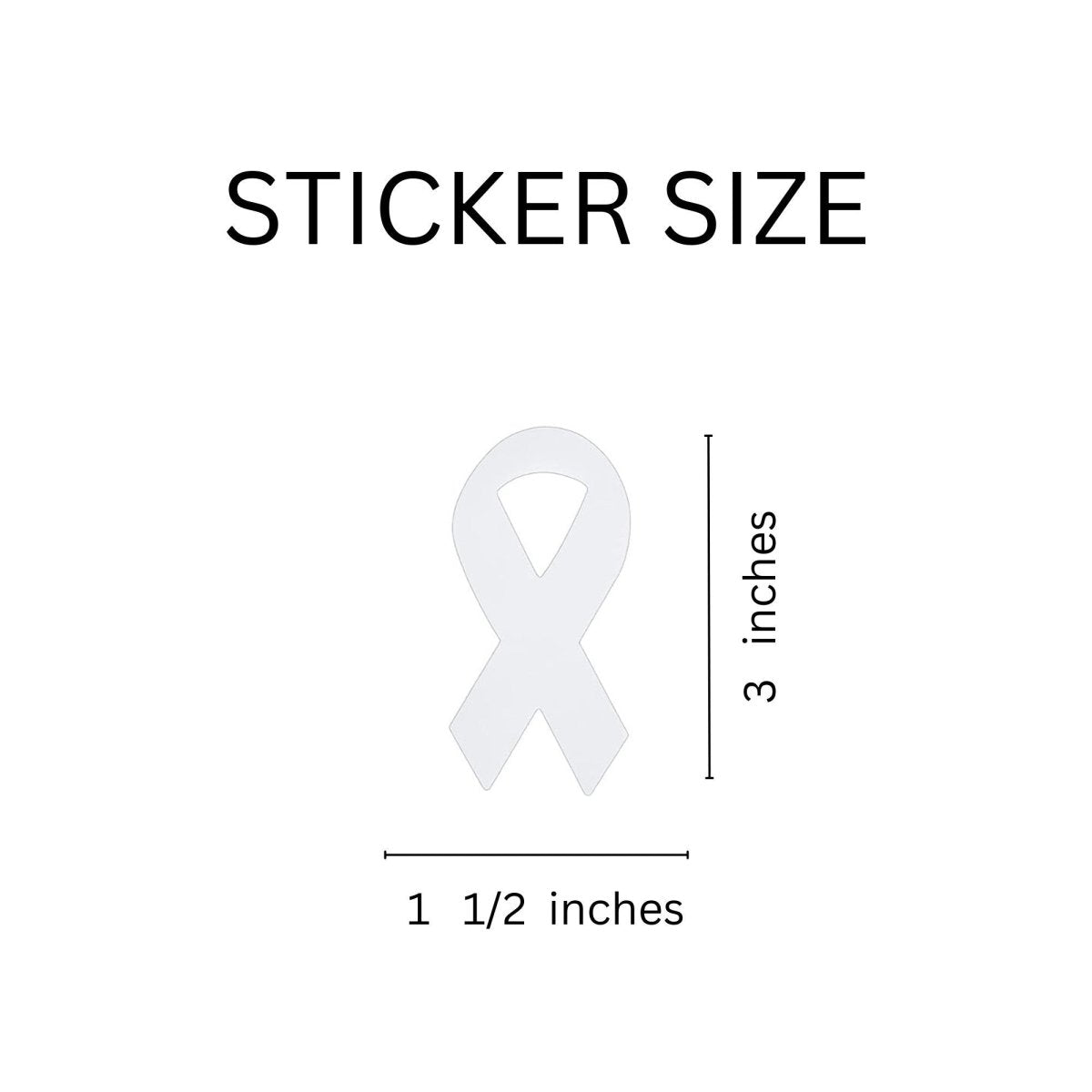 250 White Ribbon Stickers for Bone Cancer/Lung Cancer Awareness ...