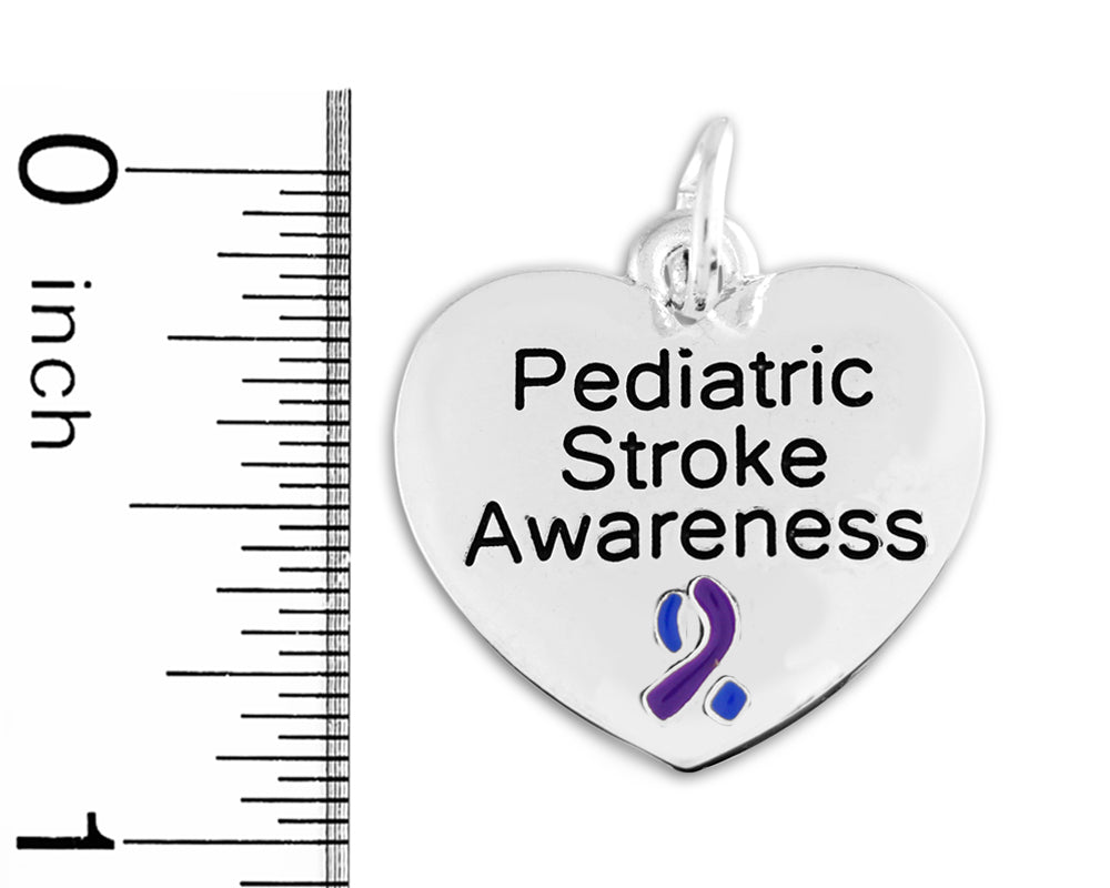 Wholesale Heart Charm Pediatric Stroke Awareness Horsehoe Keychains ...