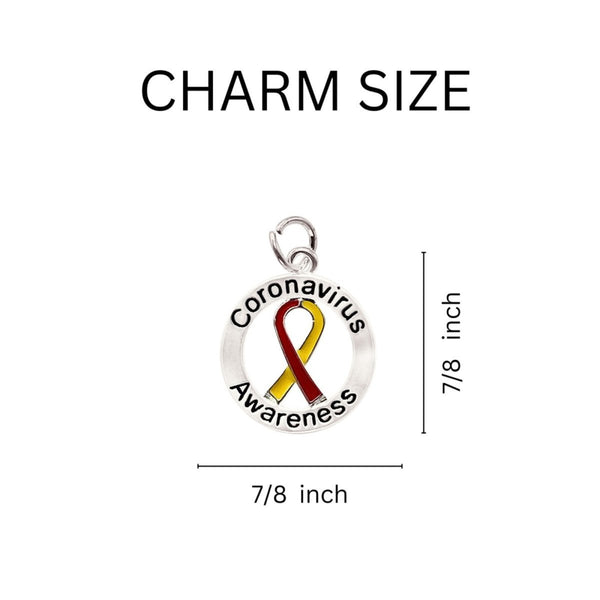 Round Coronavirus COVID-19 Awareness Ribbon Hanging Charms in Bulk ...