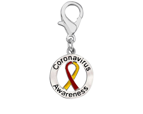 Round Coronavirus COVID-19 Awareness Ribbon Hanging Charms in Bulk ...